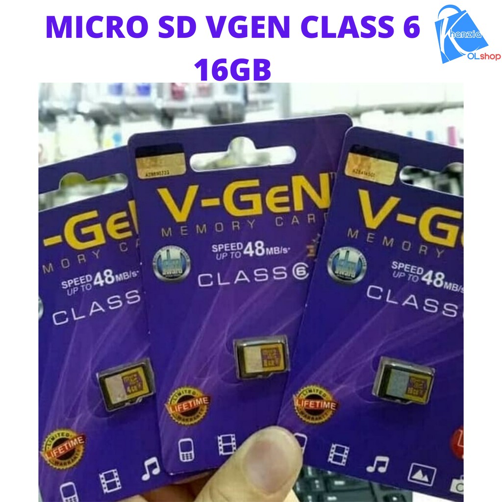 Jual KHANZIAOLSHOP MEMORY HP MICRO SD VGEN 16GB CLASS 6 MEMORY CARD ...