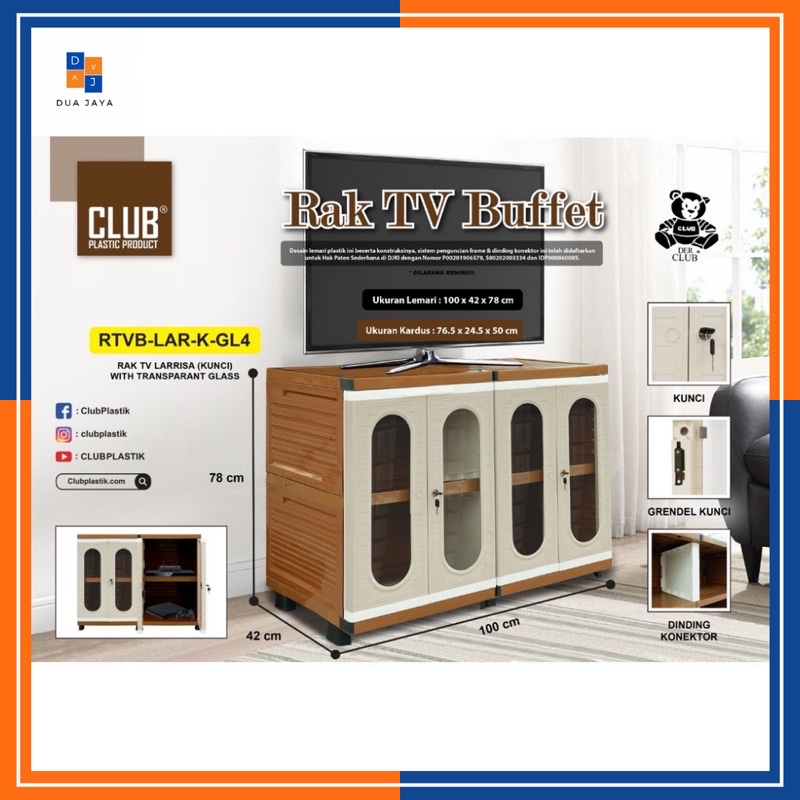 Jual Rak TV Buffet Bupet TB CLUB/ Meja TV Plastik / Rak TV Plastik ...