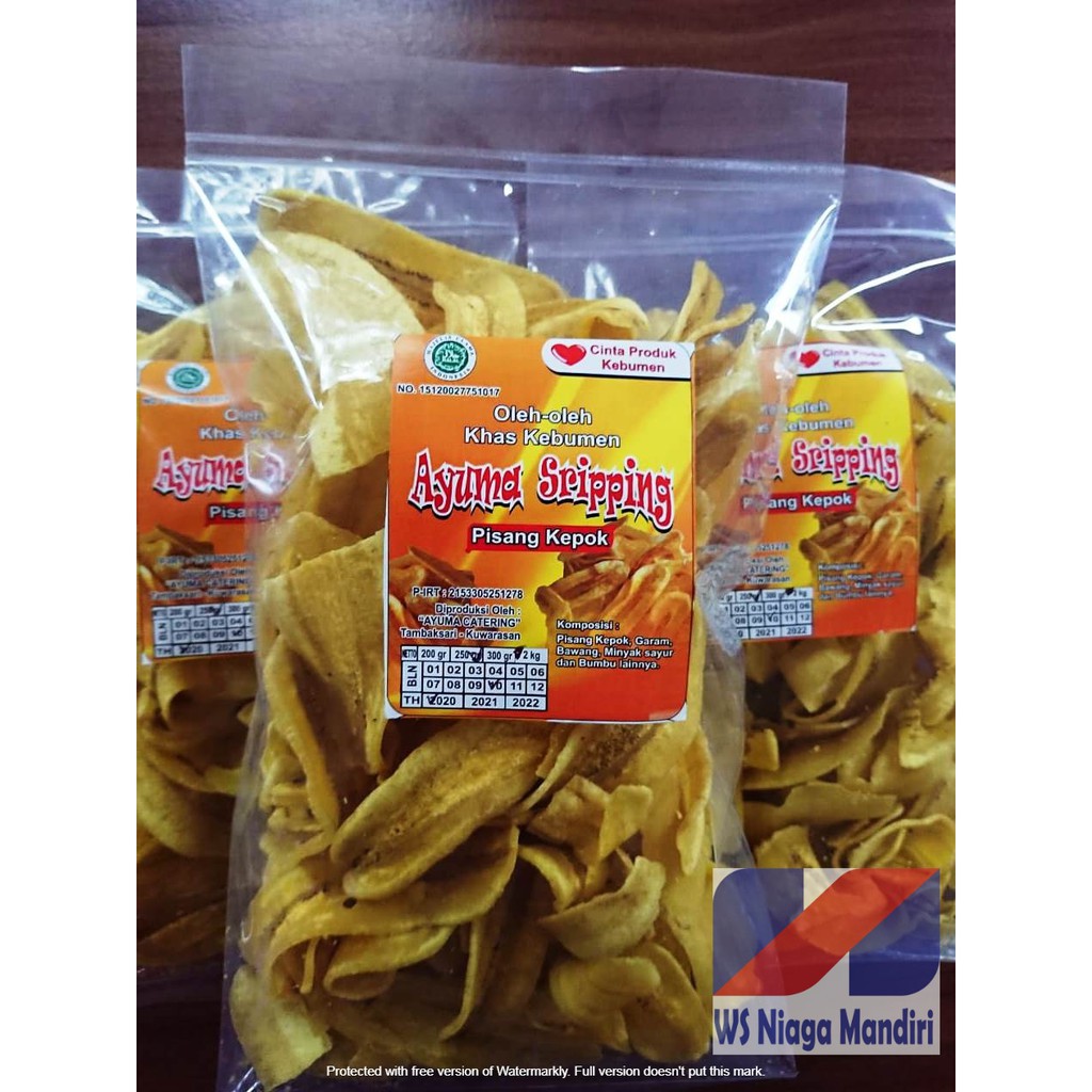Jual KERIPIK /SRIPING PISANG KAPOK-RENYAH GURIH-KHAS KEBUMEN | Shopee ...