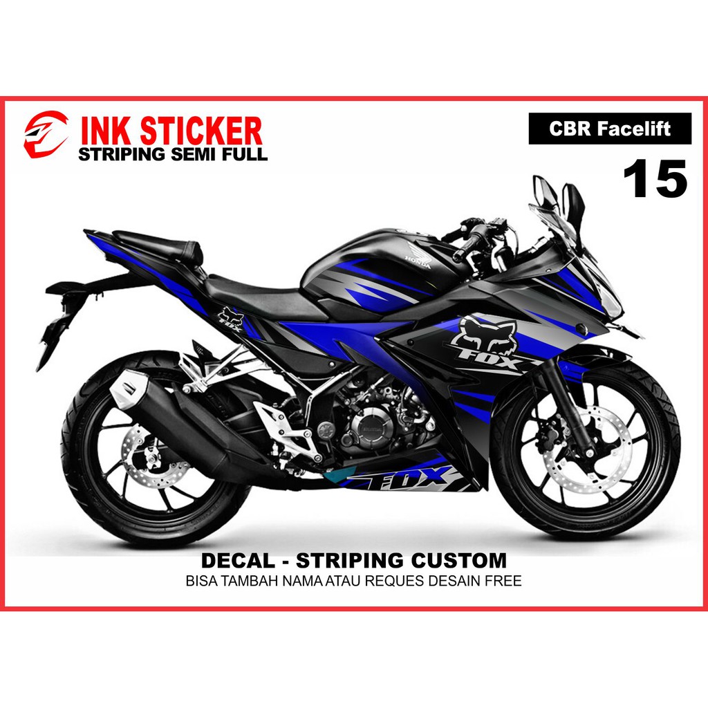 Jual Sticker Decal CBR150 Facelift 15 , Striping CBR, motif Strip Blue ...