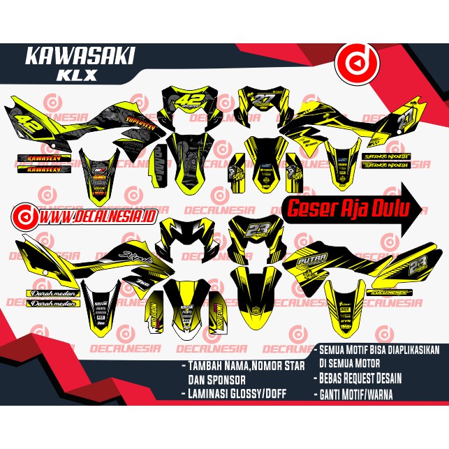 Jual Stiker KLX 150 BF / Decal KLX DTRACKER / Stiker KLX DTRACKER ...
