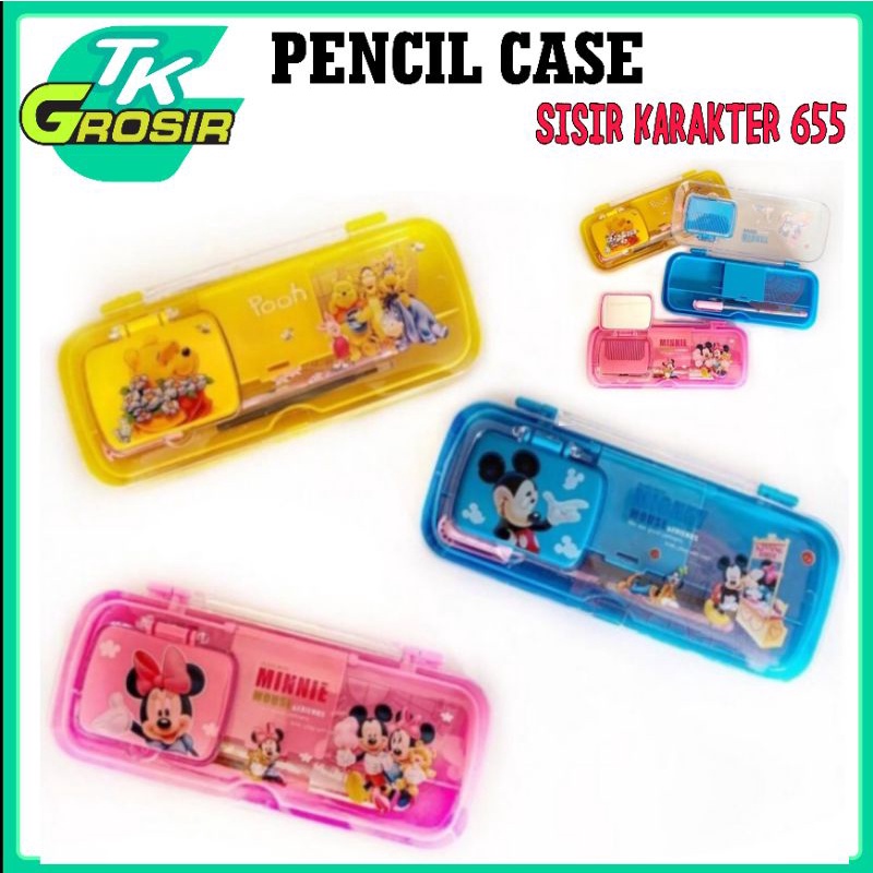Jual pensil case kaca sisir karakter 655/tempat pensil anak murah ...