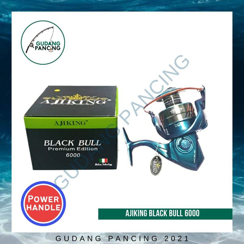 Jual Reel Pancing Ajiking Black Bull Premium Edition 6000 | Shopee ...