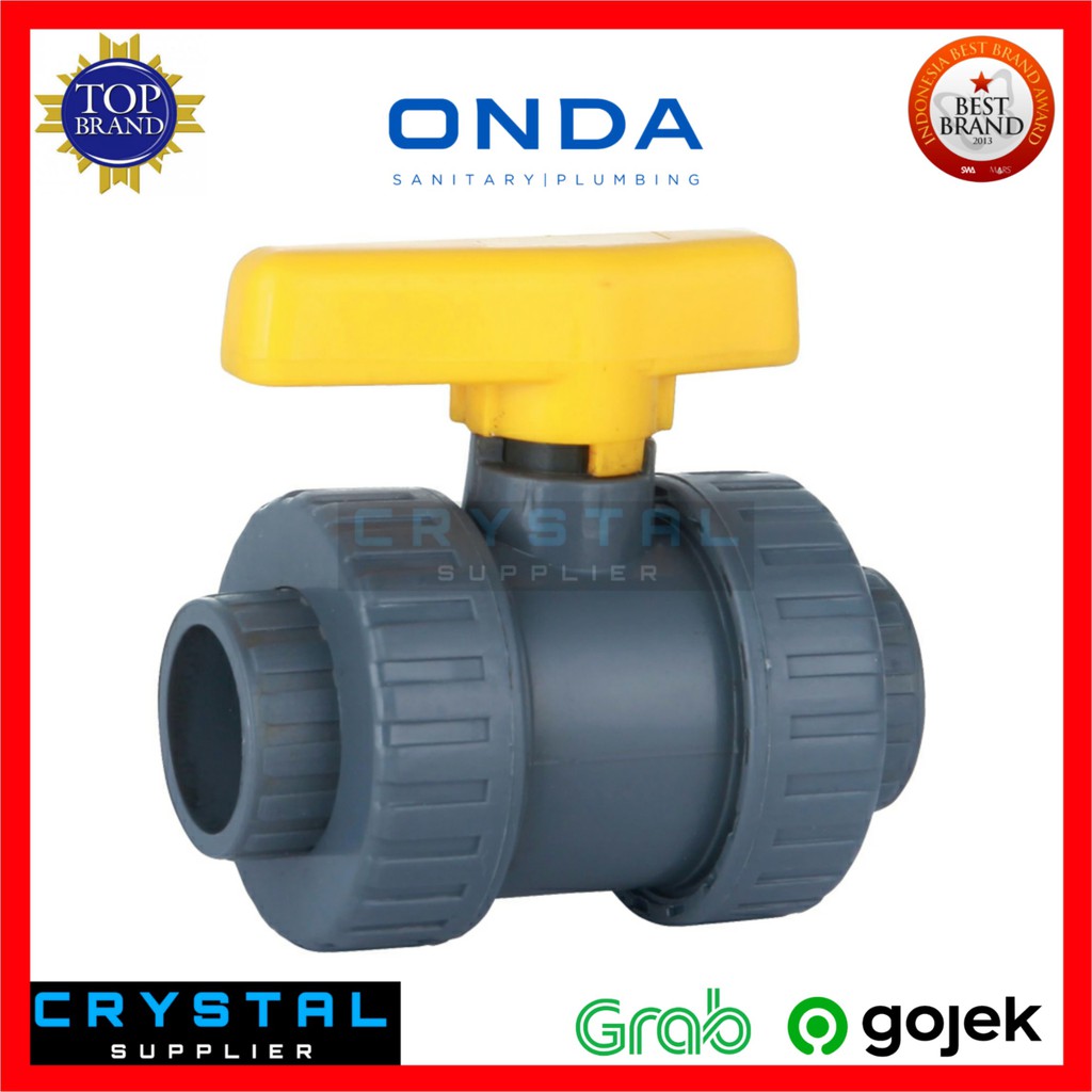 Jual STOP KRAN WATER MUR ONDA PVCBV WM 1/2" inch PVC Ball Valve ...