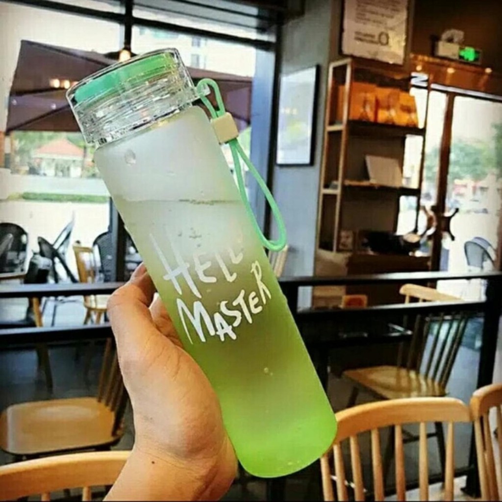 Jual Botol Minum Kaca Hello Master 500ml Free Pouch | Shopee Indonesia