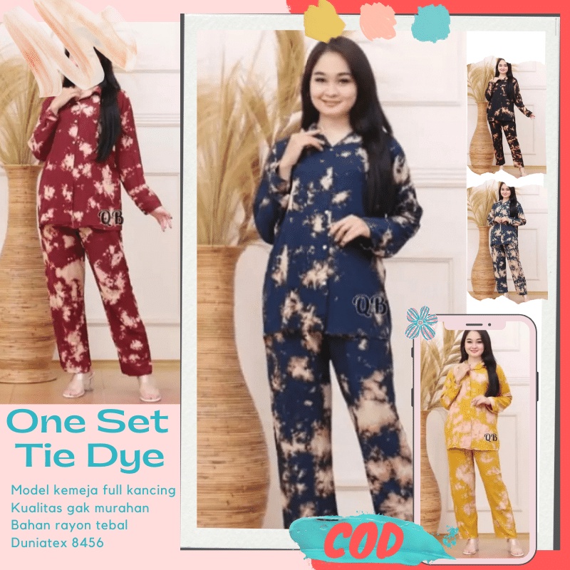 Jual Setelan Wanita Tie Dye One Set Tiedye Set Tie Die Tiedie Busui Friendly Tiedye Baju Lengan ...