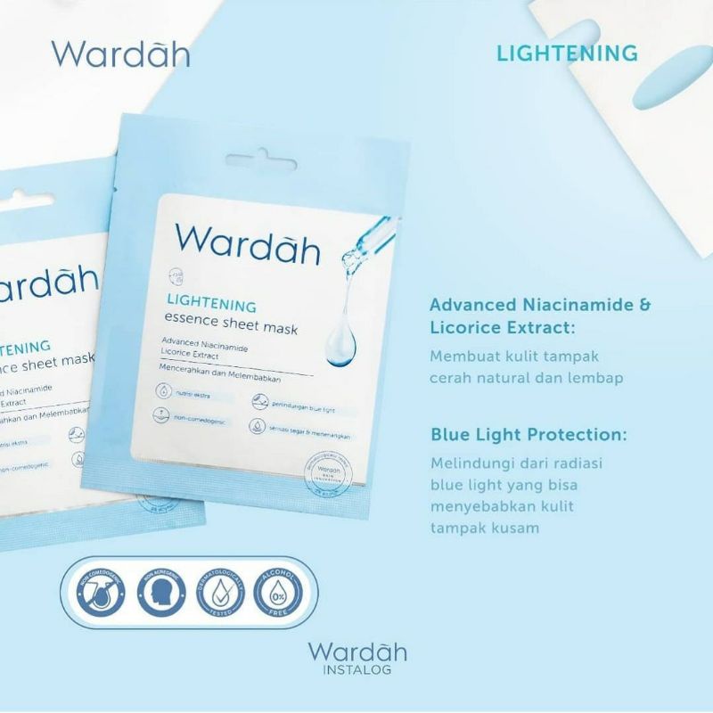 Jual Wardah Lightening Essence Sheet Mask(20ml) | Shopee Indonesia