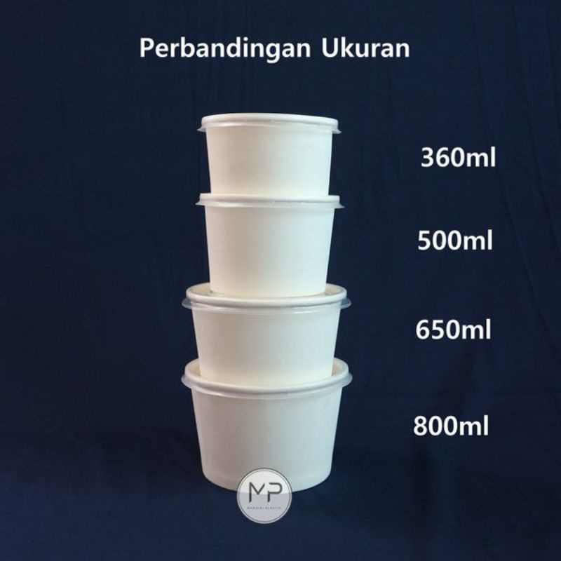Jual Paper Bowl 650 ml & 800 ml. 1 pack isi 25 pcs. Paper bowl super ...