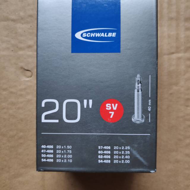 Jual Tube Schwalbe 20 x 1.50 - 2.40 40mm FV. Ban Dalam Schwalbe SV7 | Shopee Indonesia
