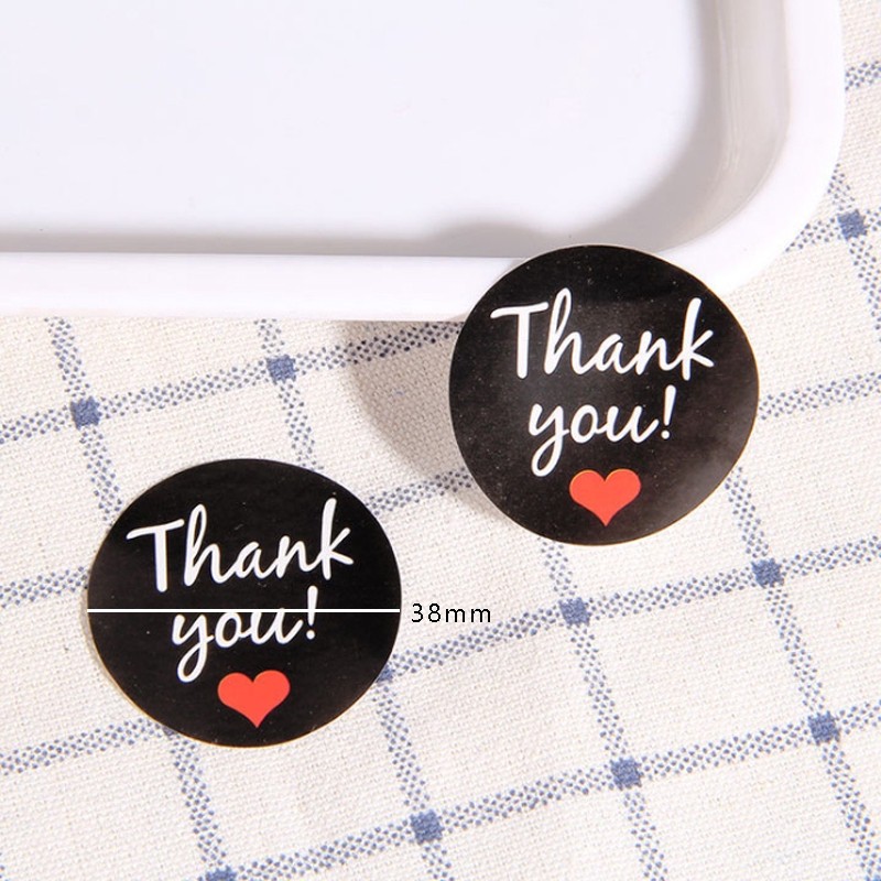 Jual Sticker Thank You ukuran 3.8cm Stiker Segel Seal Packaging Label ...