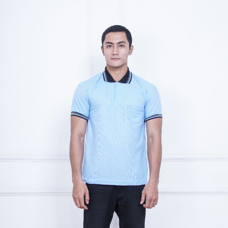 Jual kaos polo shirt pria biru muda kerah hitam/kerah kombinasi polo ... Jual kaos polo shirt pria biru muda kerah hitam/kerah kombinasi polo ...
