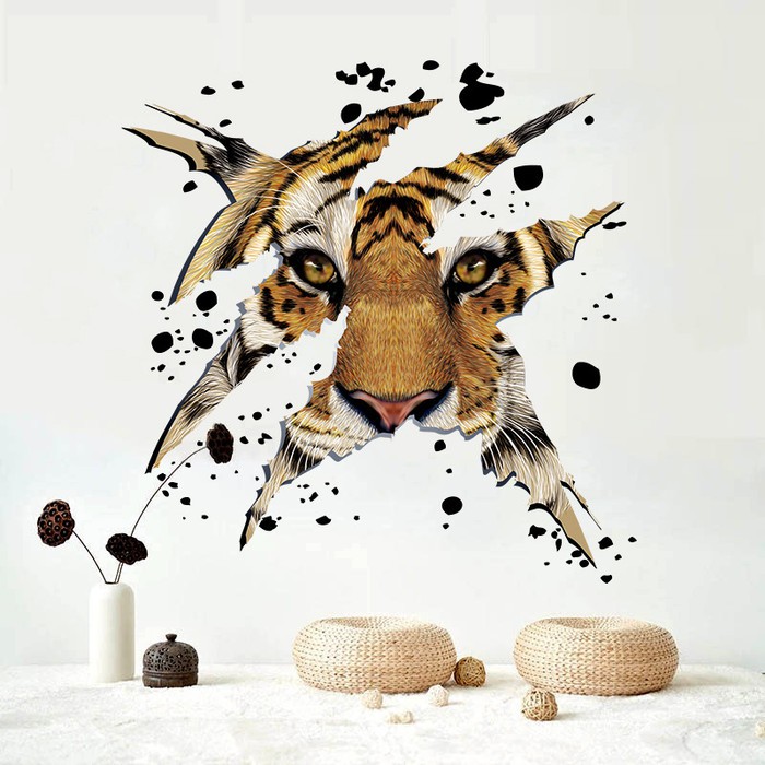 Jual Stiker Dinding / Kaca / Wall Sticker (Kepala Harimau, Robekan ...