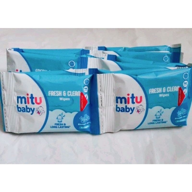 Jual Tissue Basah mitu mini pack 4's 1 Renceng (12pcs) | Shopee Indonesia