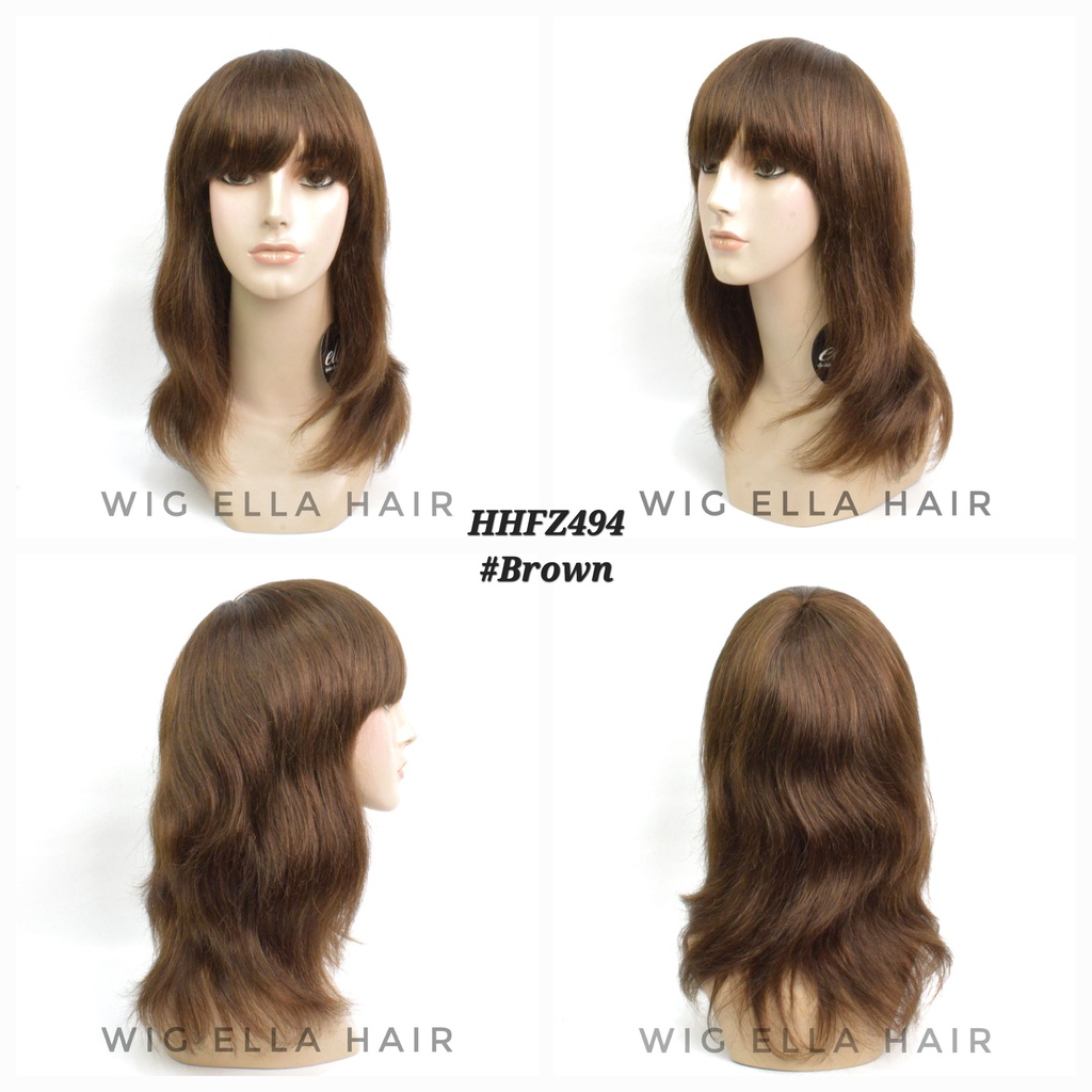 Jual Wig Rambut Asli atau Human Hair Wig ella HHFZ494 Brown | Shopee ...