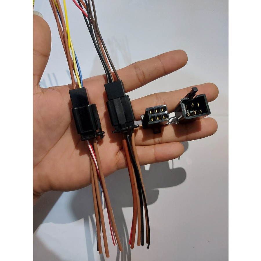 Jual KABEL SOKET SOCKET SAMBUNGAN PIN 6 KABEL 6 HITAM SEN SEIN FITING ...