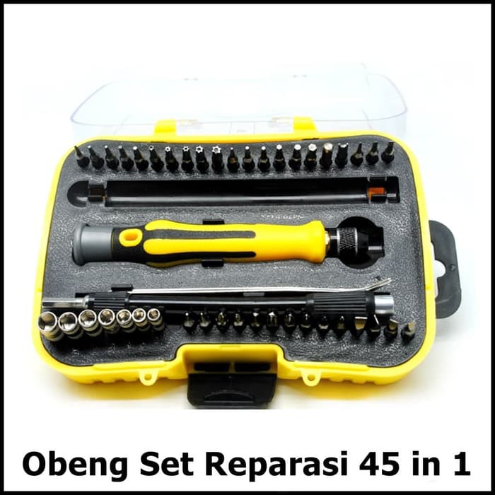 Jual Obeng Set Reparasi 45 in 1 Tool Kit Plus Pinset dan Box | Shopee ...