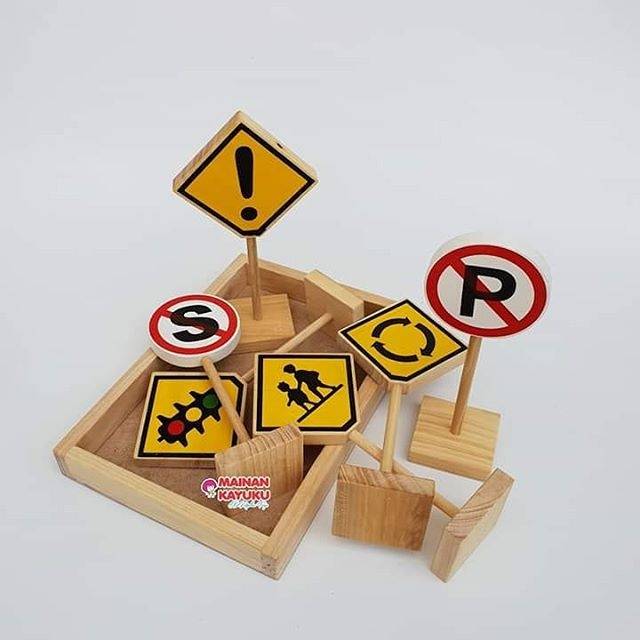 Jual Rambu Lalu Lintas Mainan Kayu Alat Peraga Edukasi TK | Shopee ...