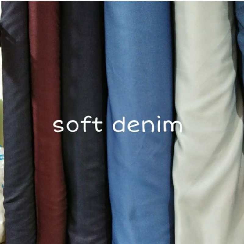 Jual kain soft denim/ bahan soft denim | Shopee Indonesia