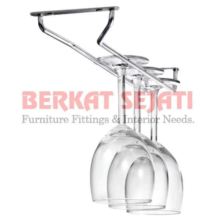 Jual Rak Gelas Wine Gantung Minibar Stainless (1 Jalur) Wine Glass Holder | Shopee Indonesia