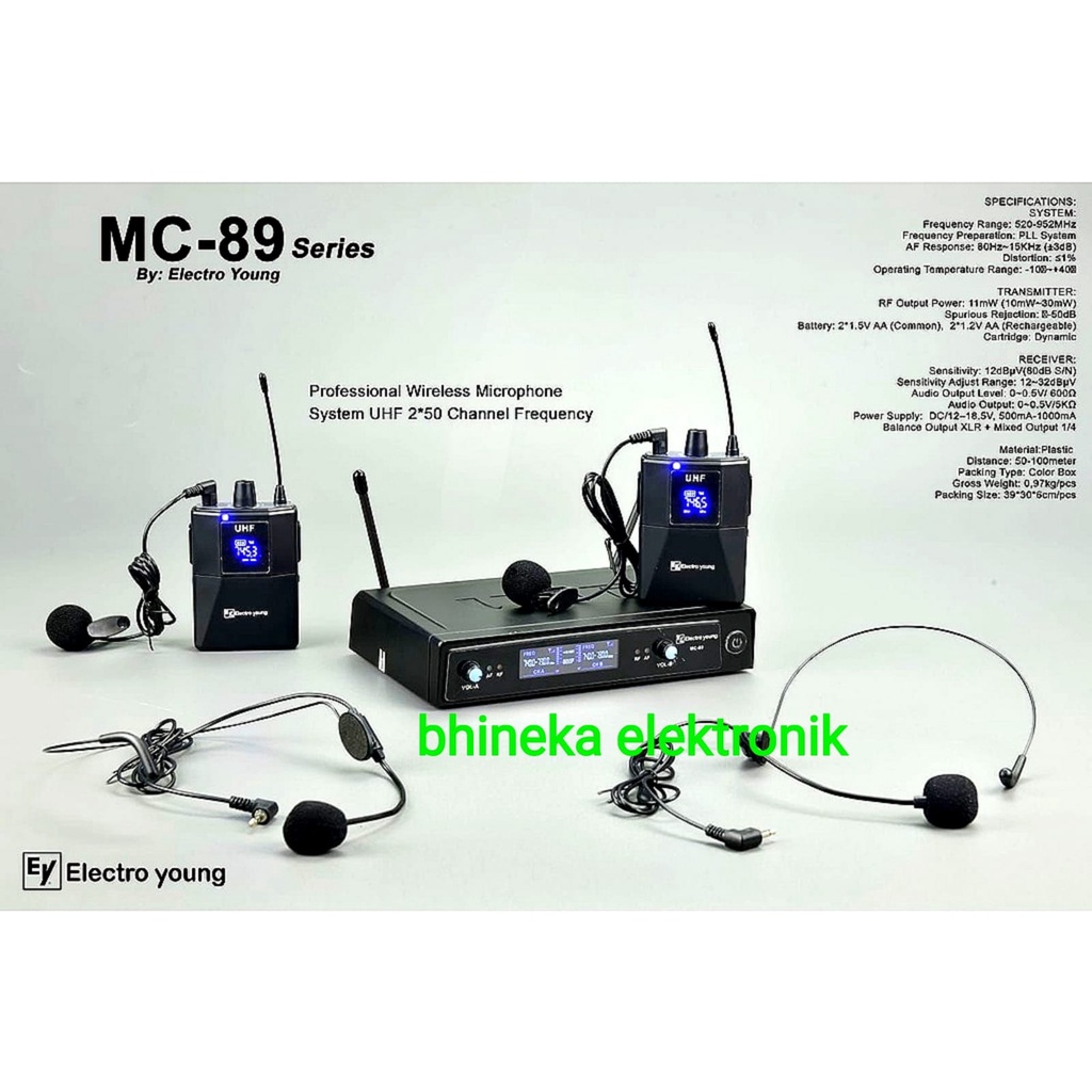 Jual MIC WIRELESS ELECTRO YOUNG MC89 / MC 89 ORIGINAL MIC JEPIT HEADSET ...