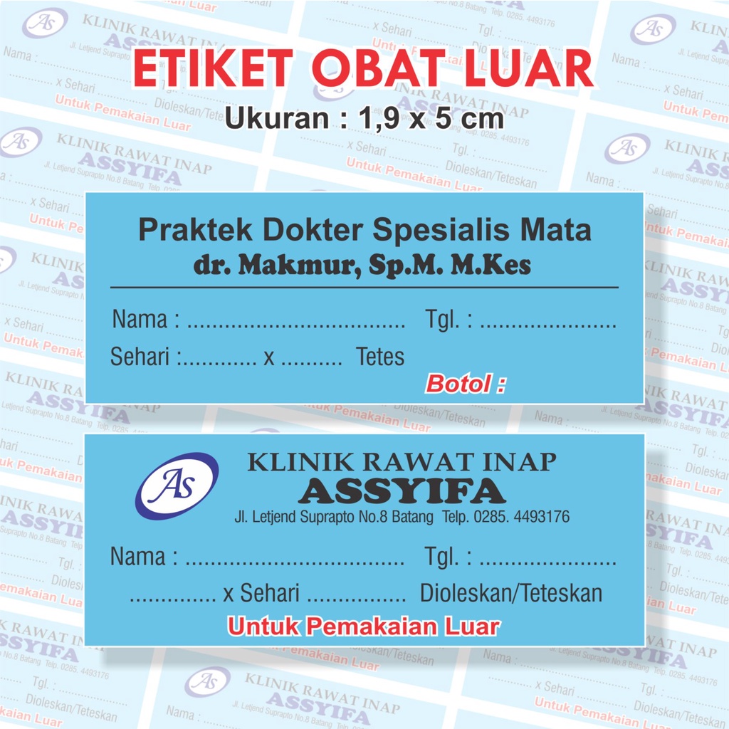 Jual Etiket Obat Luar / Etiket Obat Salep / Label Obat Luar / Label ...