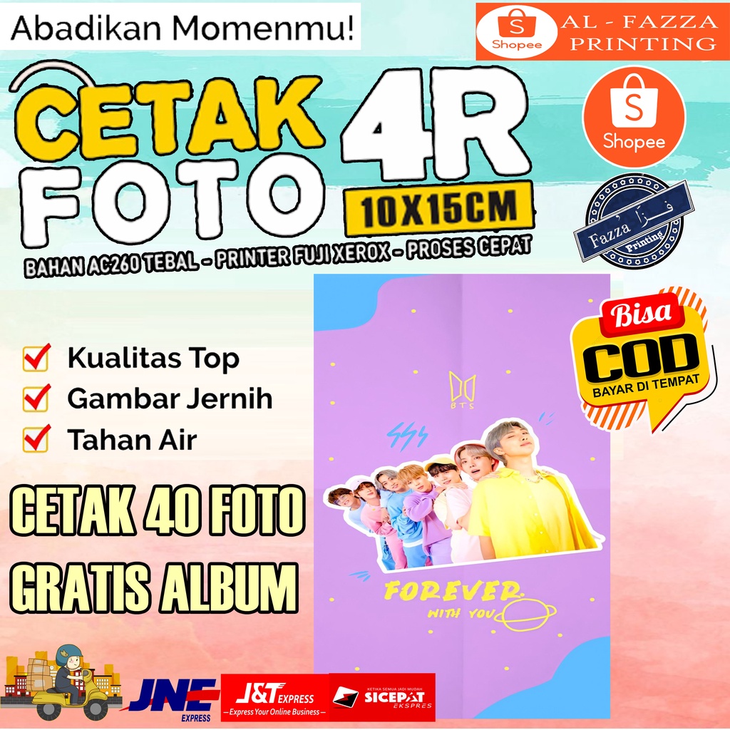 Jual (COD) Cetak Polaroid 4R Full Foto 4R Custom Cetak foto 4R Cetak ...