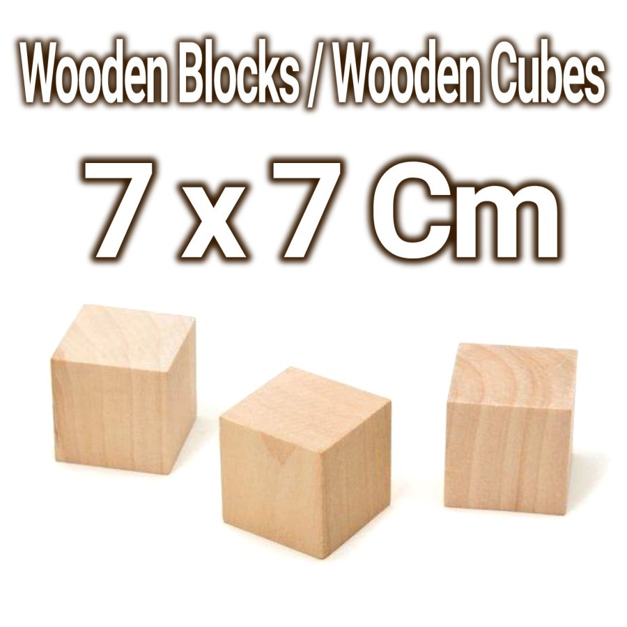 Jual SangKayu Wooden Block 7x7 cm Wood Cube Balok Kayu Kubus Bahan ...