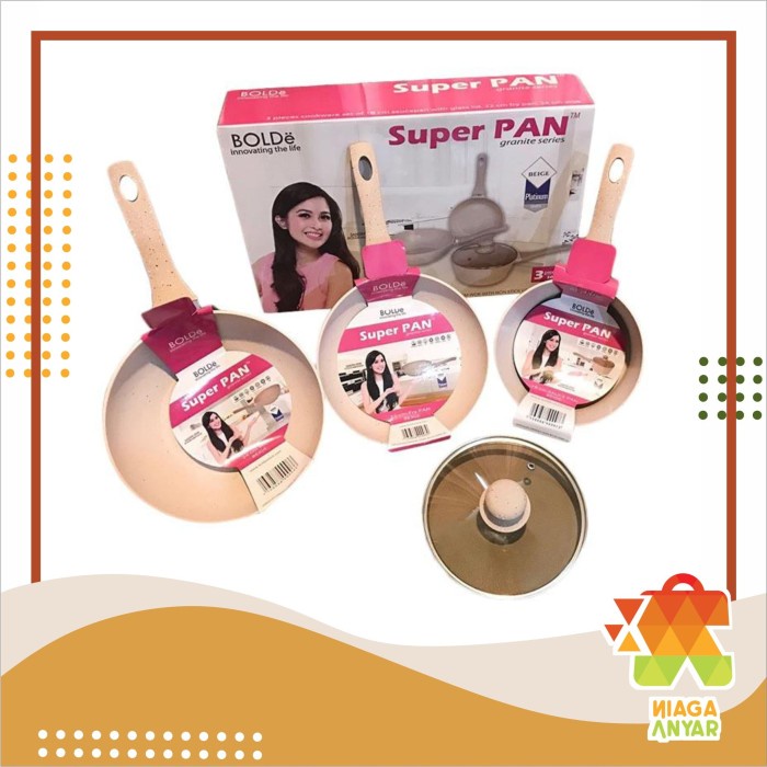 Jual BOLDE SUPER PAN GRANITE SERIES 3+1 PCS SET WOK FRYPAN | Shopee ...