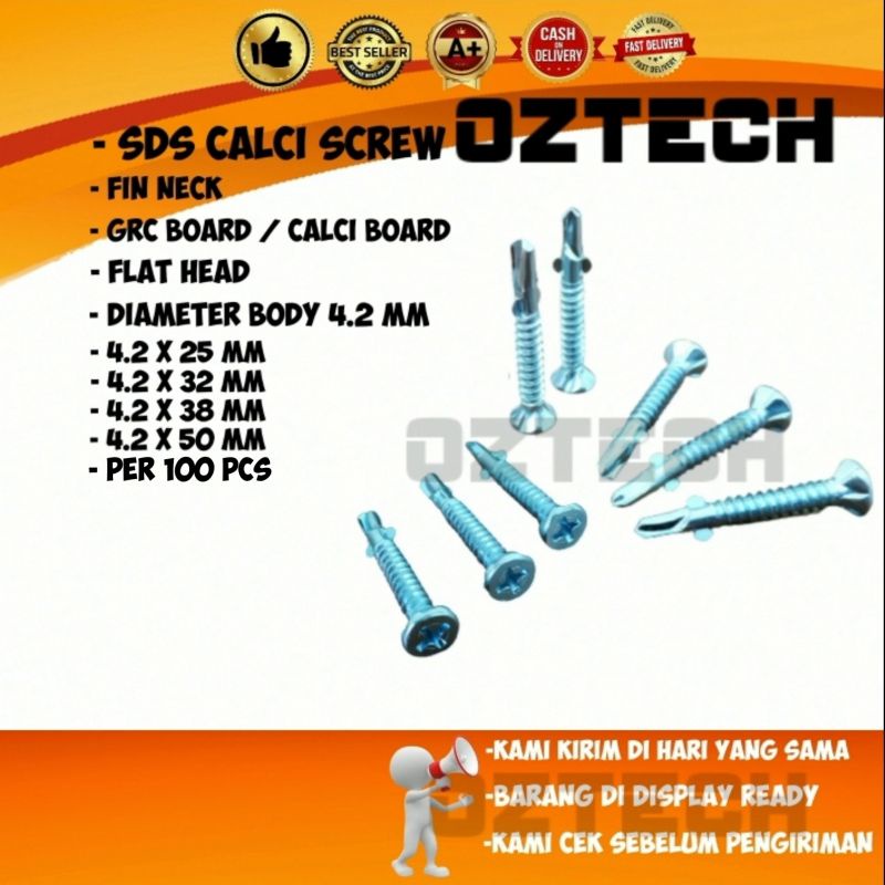 Jual skrup sds roofing sirip / calci screw / sekrup GRC baja ringan ...