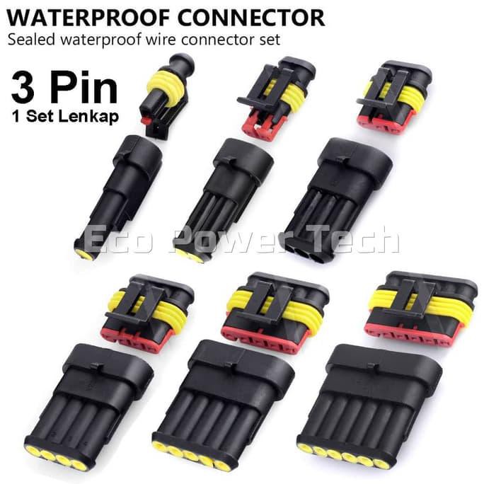 Jual 3P Soket Konektor Kabel Anti Air 3 Pin Socket Waterproof Connector ...