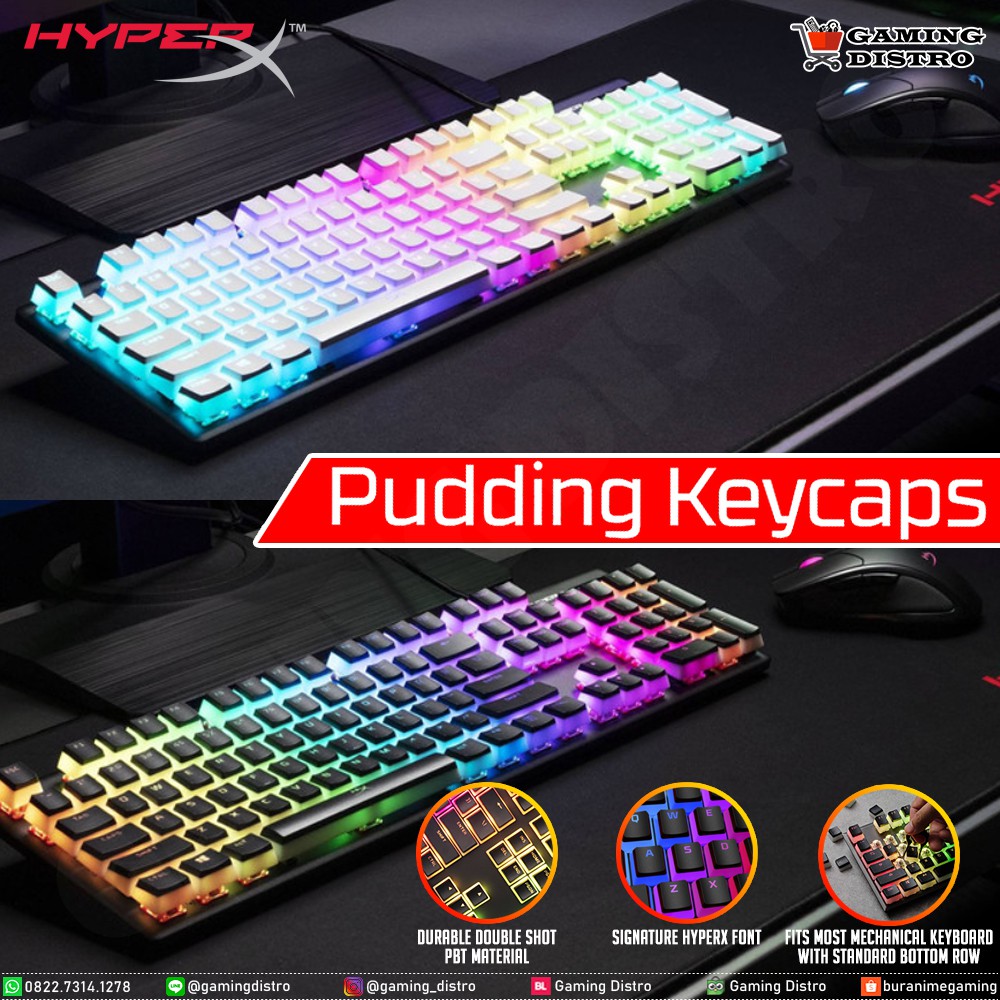 Jual Keycaps Pudding HyperX 104 Keys for Mechanical Keyboard - Tombol ...
