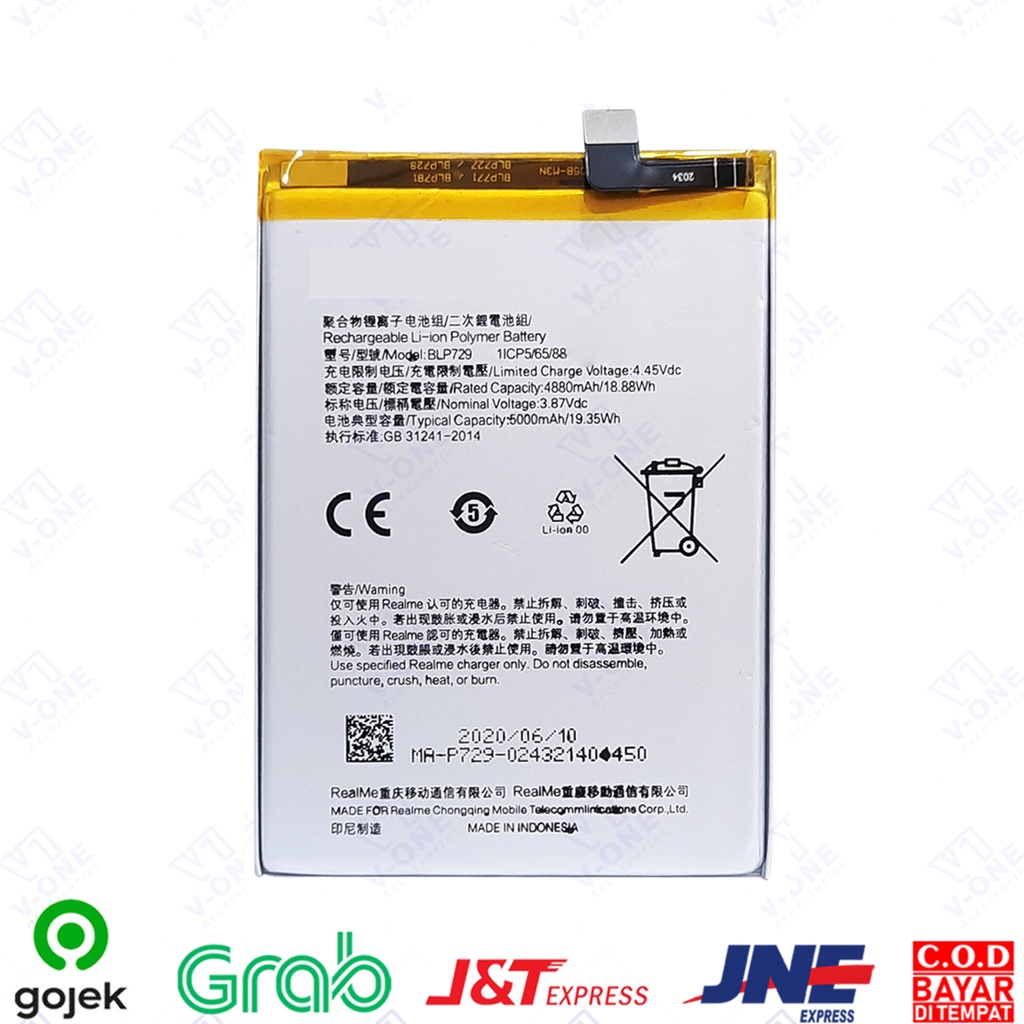 Jual PPL- BLP729 BATTERY ORIGINAL REALME C3/C11 2020/C11 2021/C20/C21 ...