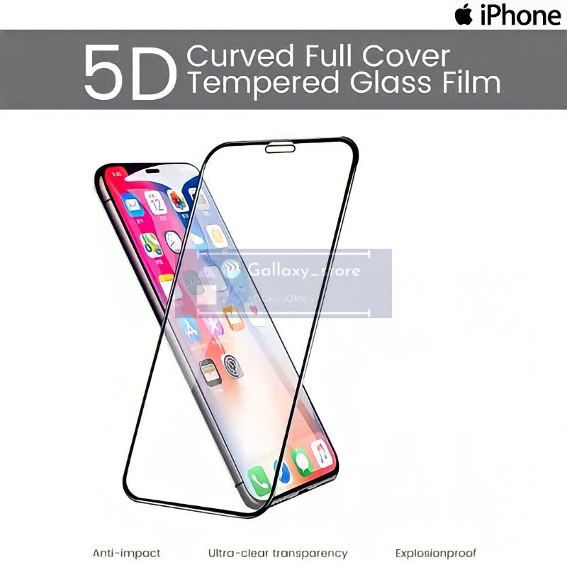 Jual TG TEMPERED GLASS IPHONE FULL 5D / ANTI GORES / PELINDUNG LAYAR 5D ...