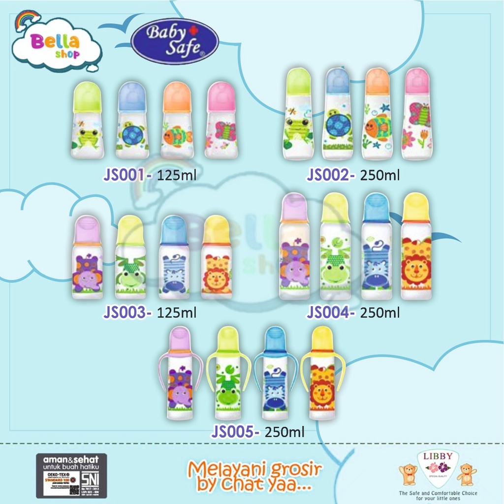 Jual BABY SAFE BOTOL SUSU BAYI 125ml 250ml JS001 JS002 JS003 JA004 ...