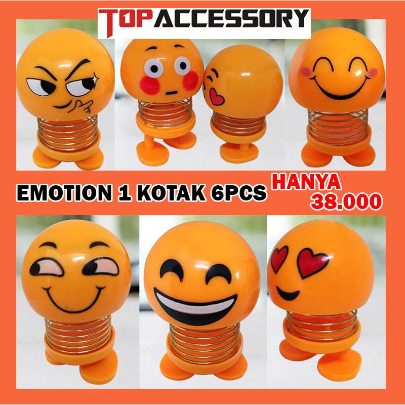 Jual 1 KOTAK = 6 PCS EMOTION LUCU / EMOJI EMOTION PAJANGAN MOBIL ...