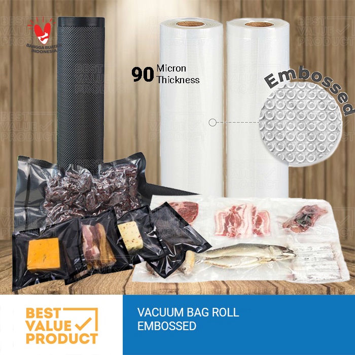 Jual Plastik Vacum Vacuum Emboss ROLL 17x500cm Vakum Makanan 17 x 500 ...