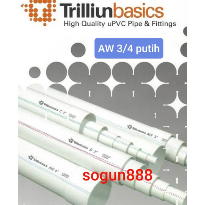 Jual Pipa pvc Trilliun AW 3/4". Paralon. | Shopee Indonesia