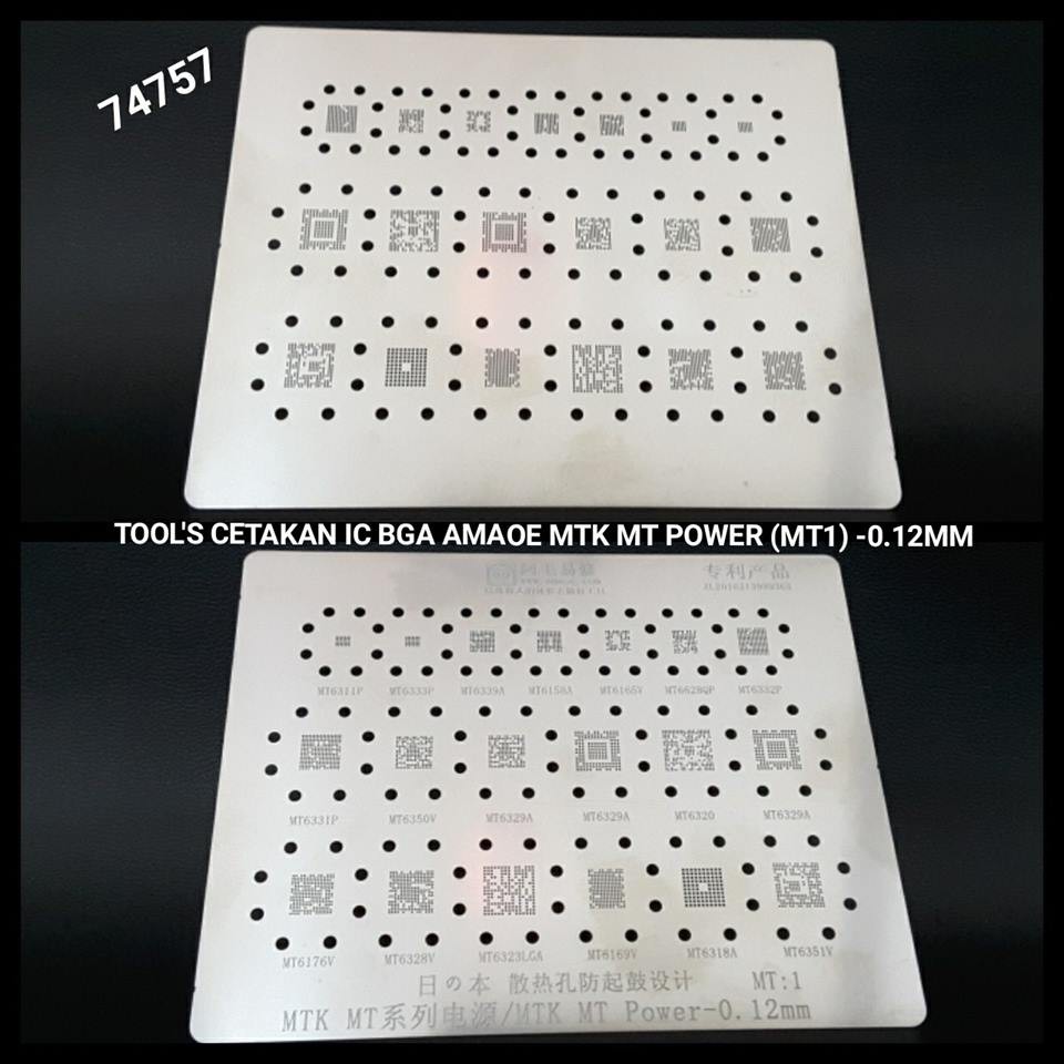 Jual CETAKAN IC BGA AMAOE MTK MT POWER ( MT1 ) - 0.12MM | Shopee Indonesia