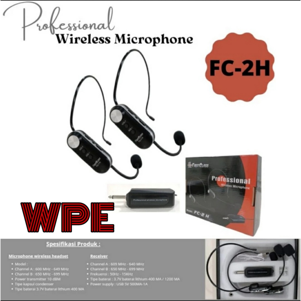 Jual mic wireless firstclass fc 2h fc2h first class fc 2 h headset ...
