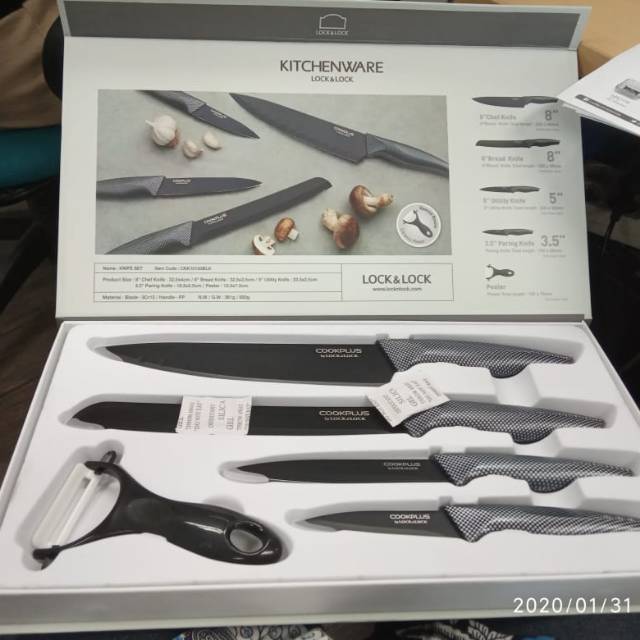 Jual Locknlock Exclusive Cook plus Knife 5P Set Black/ PISAU LOCK AND ...