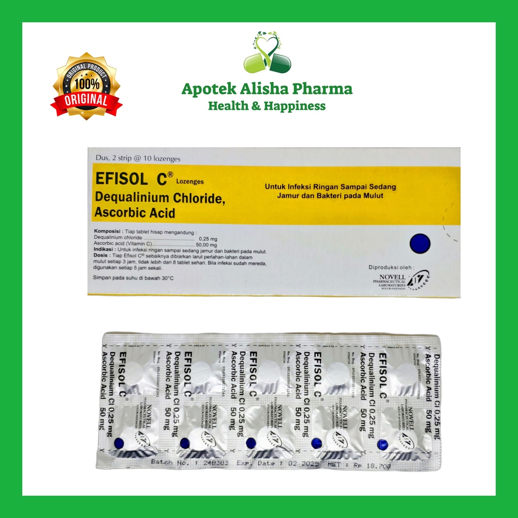 Jual Efisol C Lozenges Strip / Box - Evisol Tablet Hisap Obat Sariawan ...