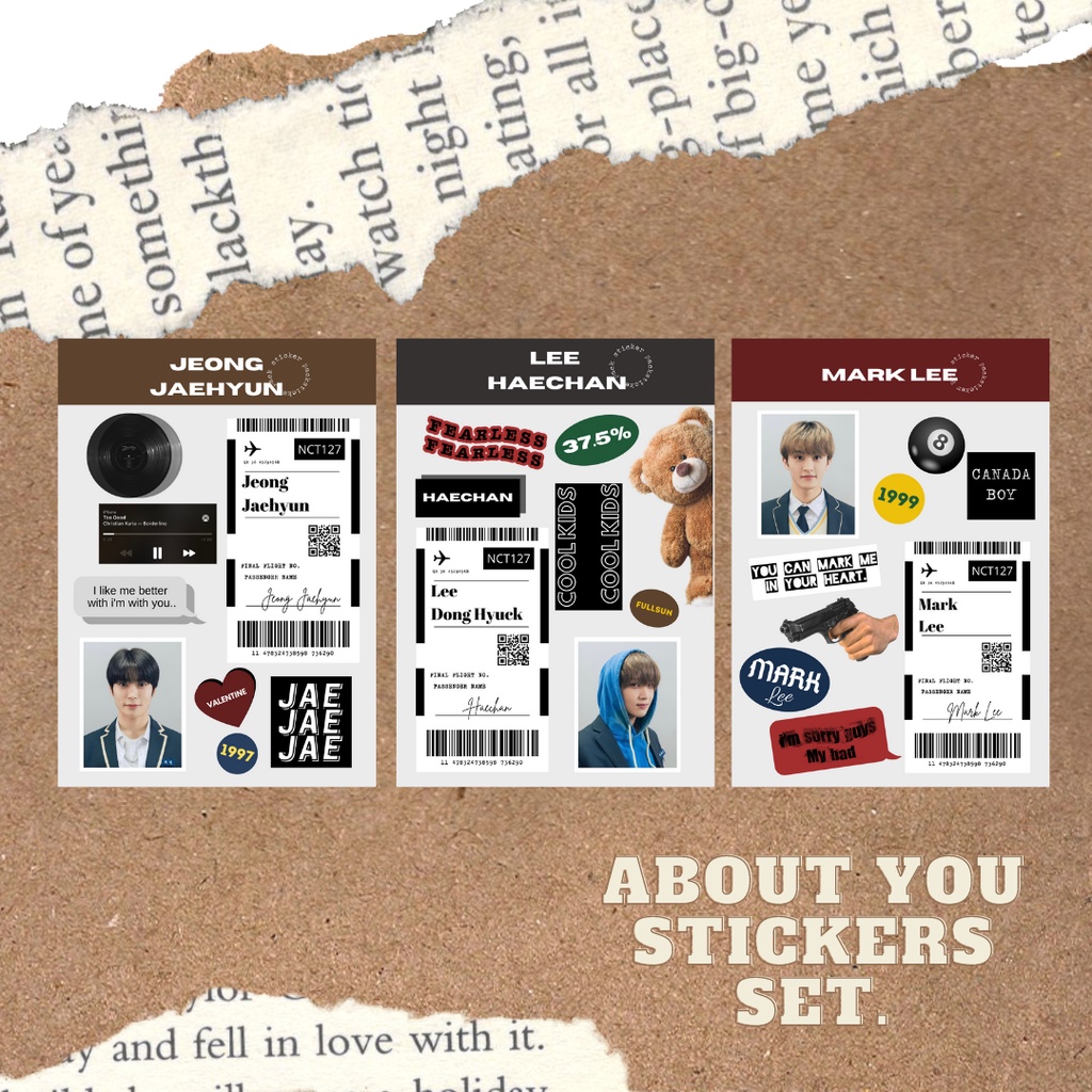 Jual Jaehyun stickers Haechan Stickers Mark Stickers (About You ...