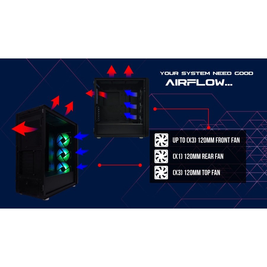 Jual CUBE GAMING STALLA Black | White - ATX-left side glass door WHITE ...