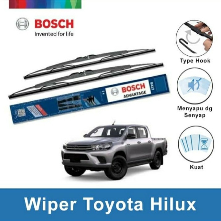 Jual WIFER BOSCH ORIGINAL TOYOTA HILUX 2005-2015 WIPER KARET KACA DEPAN MOBIL UKURAN 21-19 INCH ...