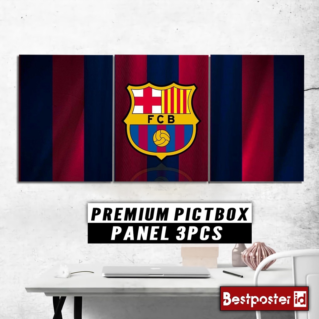 Jual Poster Dinding PANEL BARCELONA Frame Kayu Tebal BOLA PICTBOX0028 ...