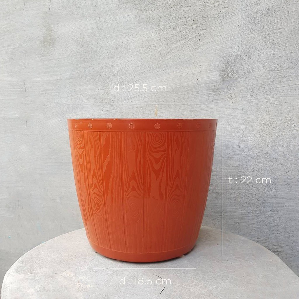 Jual Pot Tanaman Hias Motif Kayu 25,5 cm | Shopee Indonesia