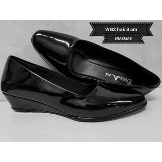 Jual Wedges kilap 3cm (Wg3) sepatu dinas || sepatu bhayangkari | Shopee Indonesia