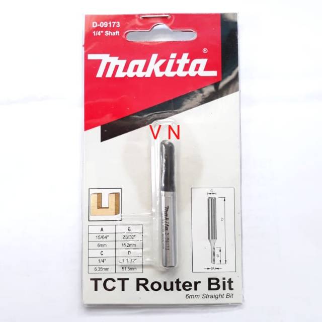 Jual Mata profil lurus/ router lurus/straight bit ukuran 6 mm merk ...