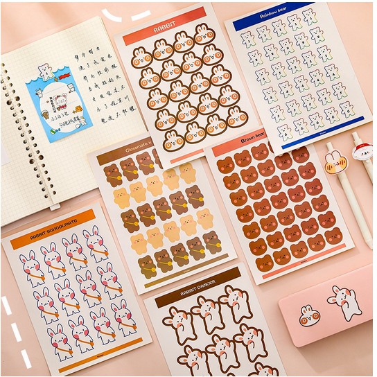 Jual 1 Lembar Sticker Diary Kartun Lucu Untuk Jurnal Scrapbook Buku ...