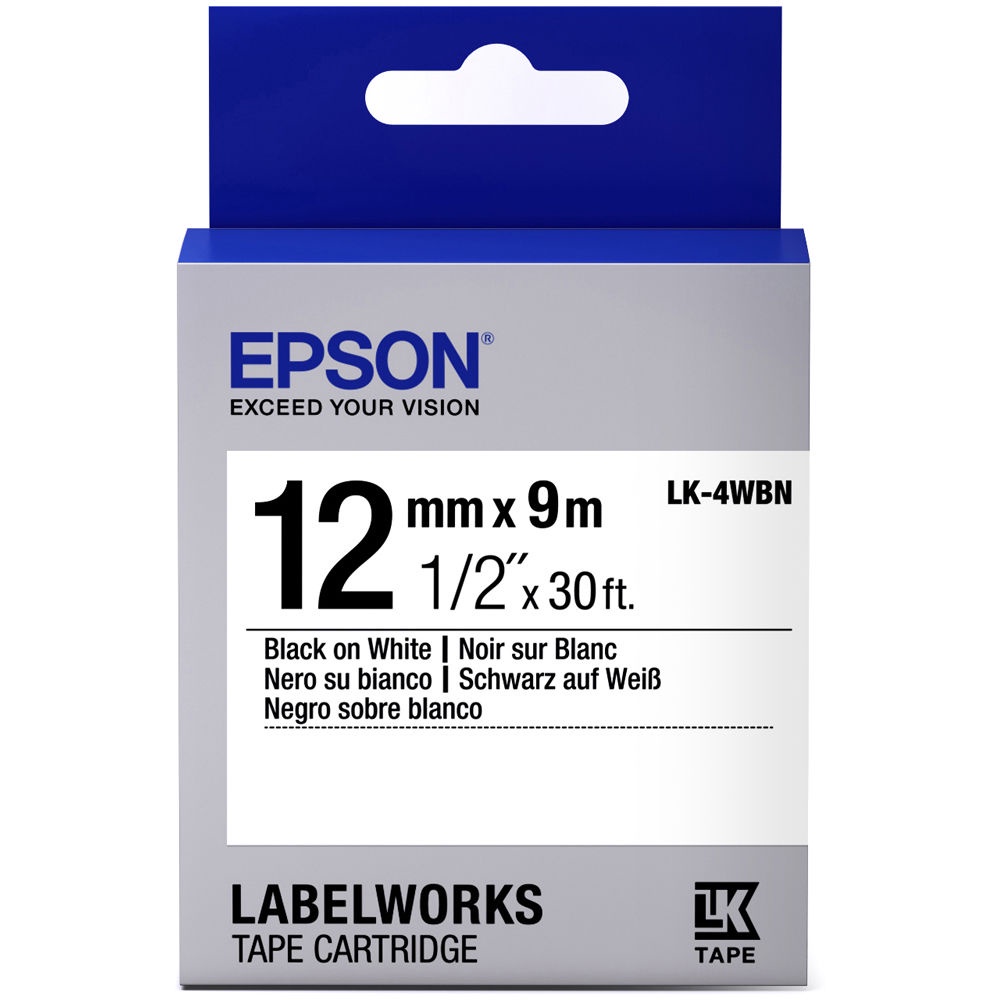 Jual EPSON LABELWORKS 12mm 9meter LABEL TAPE CARTRIDGE | Shopee Indonesia